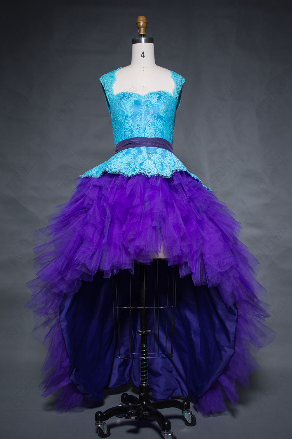 Blue Purple Backless High Low Prom Dresses Homecoming Dresses Pageant